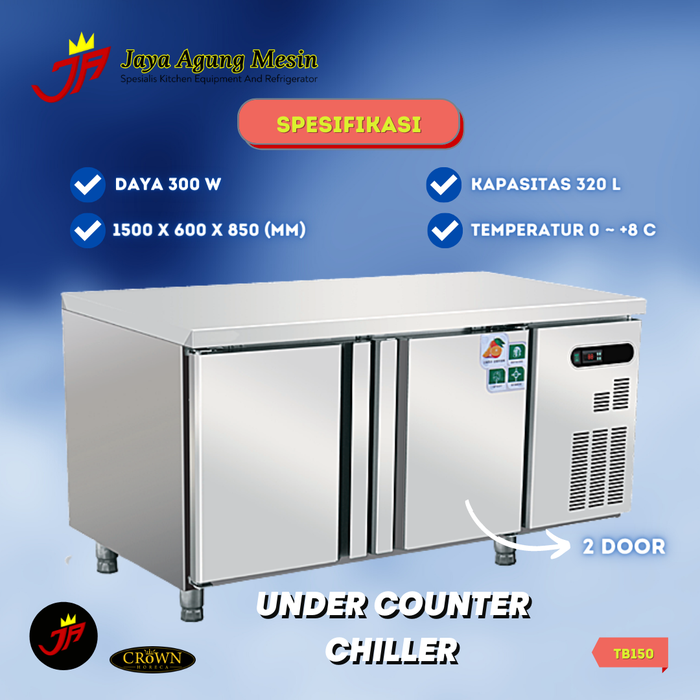 Jual Undercounter Chiller 2 door Crown TB150/Under Counter Chiller 2 ...