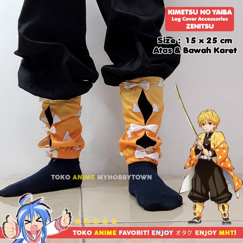 Leg Cover Anime Kimetsu no Yaiba Demon Slayer Zenitsu Agatsuma Cosplay ...