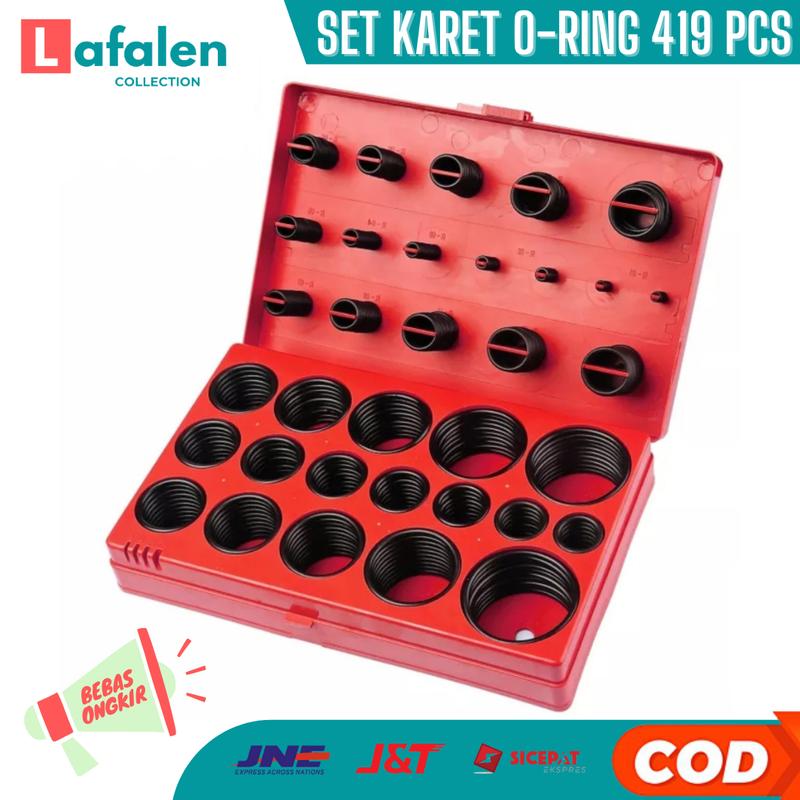 Set O-Ring Karet Seal O Ring 419 Pcs 32 Size Oring Type + Storage ...