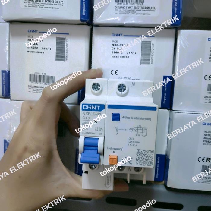 Jual CHINT NXBLE-63 RCBO 1P+N 6A 10A 16A 20A 25A 32A ELCB+MCB 30MA - 6A ...
