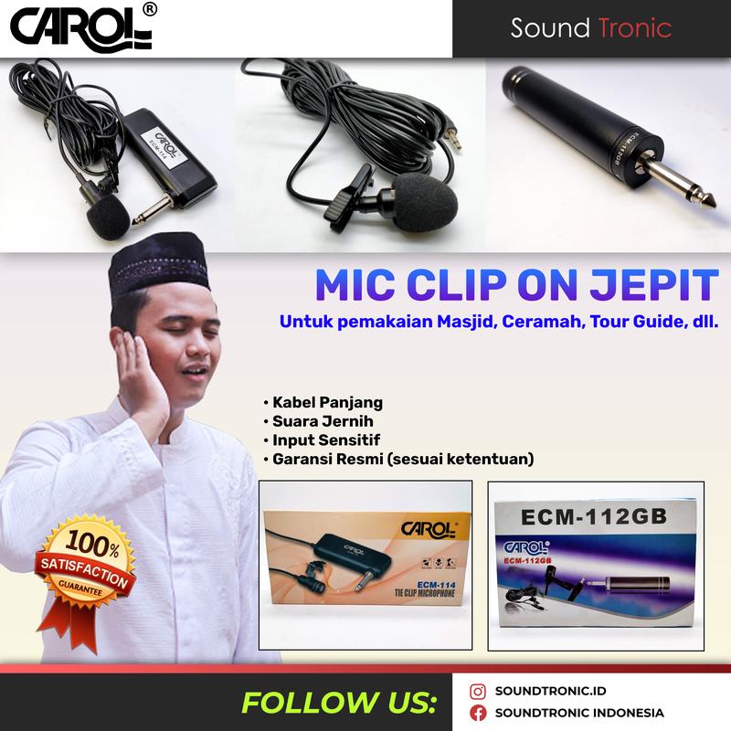 Microfon Imam Masjid CAROL Mic Jepit Kabel Clip On - Shop | Tokopedia