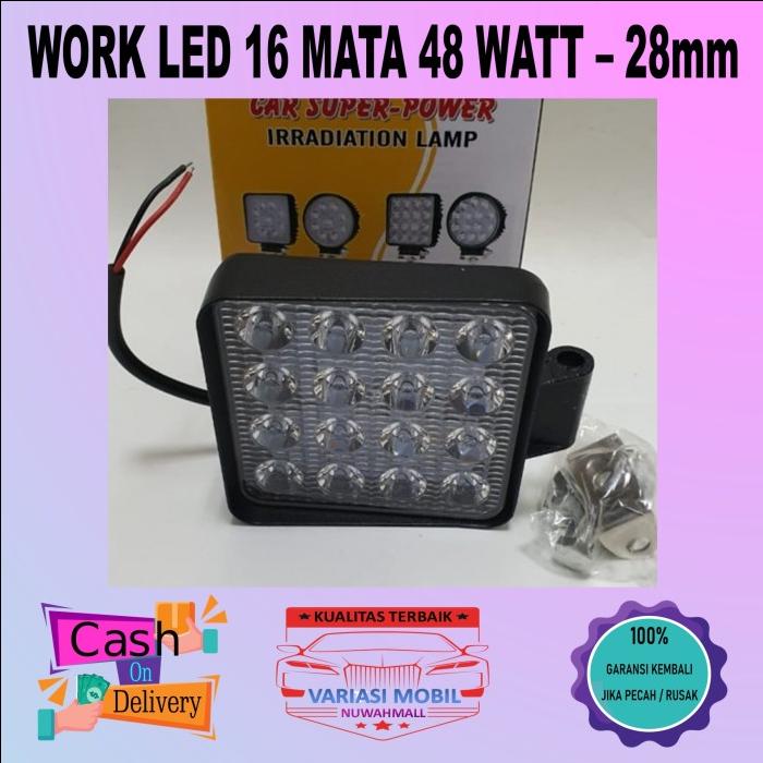 Led Sorot Lampu Tembak Motor Mobil 16 Mata 48 Watt 28mm 12V 24 - Shop ...