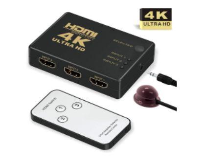 Hdtv switch 3 port 4k uhd remote uh-301-switcher hdmi 3 input 1 output ...
