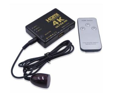 Hdtv switch 3 port 4k uhd remote uh-301-switcher hdmi 3 input 1 output ...