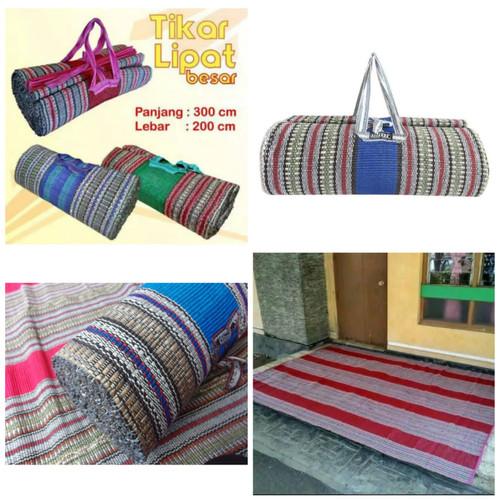 Tikar Lipat Tiker Lipet Gulung Kain Karpet Hajatan Tenun Piknik - Shop ...