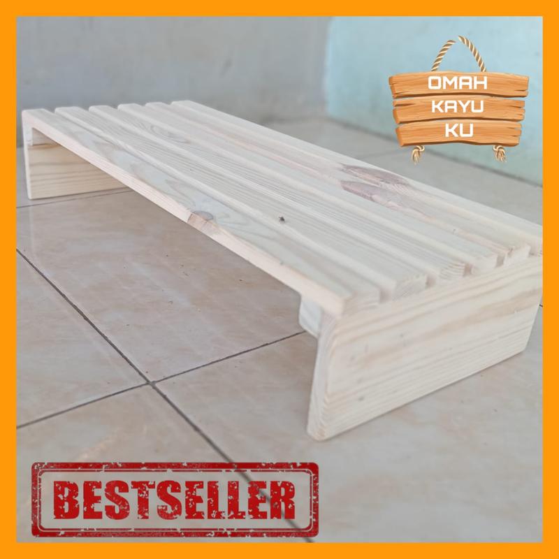 Stand meja monitor kayu Alas monitor komputer Alas laptop Alas TV ...