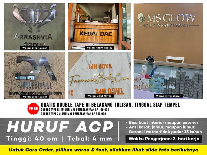 Jual Custom huruf ACP tinggi 40 cm - finishing stainless steel - Pure ...