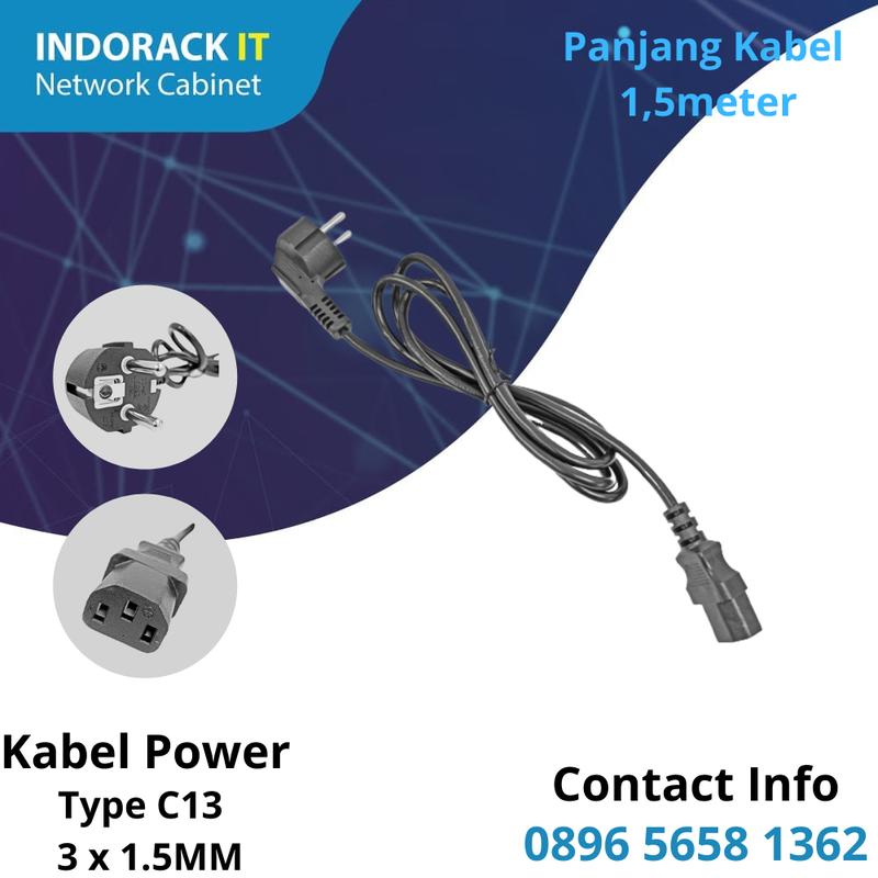 KABEL POWER SUCOFINDO C13 3X1,5MM 1,5 METER SNI CABLE POWER - Shop ...