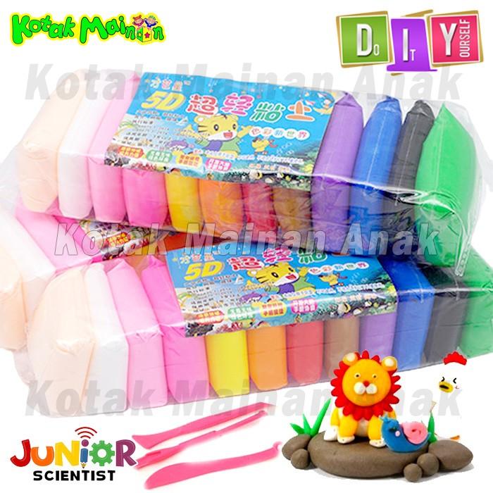 Polymer Plastisin 12 in 1 Set Magic Light Clay Mainan Edukas - Shop ...