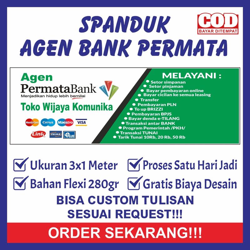 Spanduk Sepanduk Banner Agen Bank Permata 3x1 M Meter Bisa Custom ...