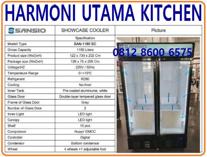 SANSIO - Showcase Cooler 2 Door (No-Frost) Type SAN-1180 SC - Shop | Tokopedia