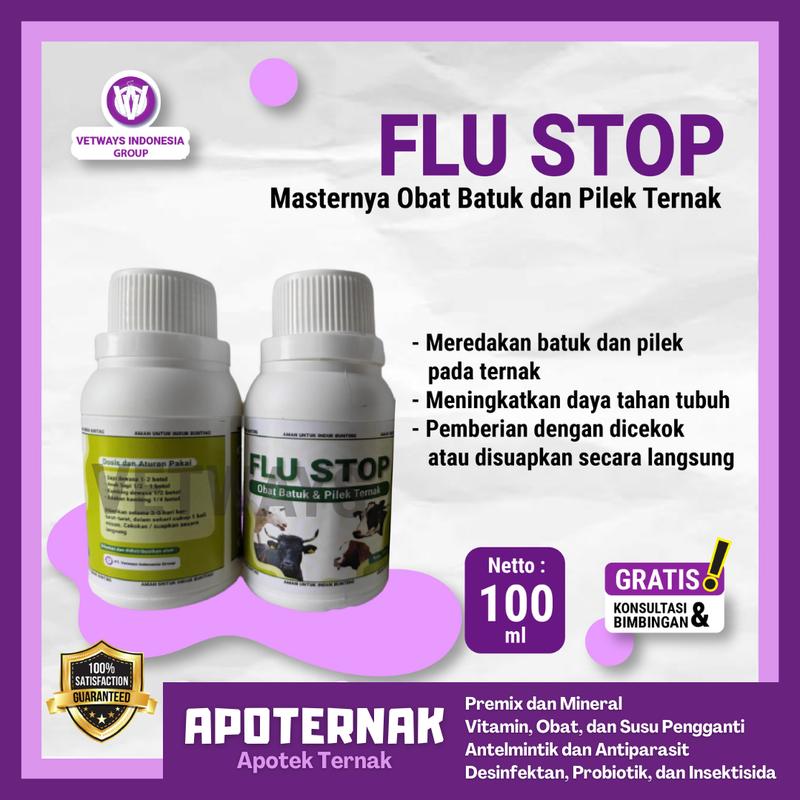 FLU STOP | Obat Flu Batuk Pilek Pneumonia Sapi Kerbau Kambin - Shop ...