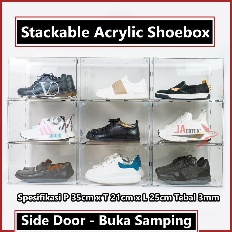 Kotak Sepatu Akrilik Transparan / Acrylic Shoe Box - Shop | Tokopedia