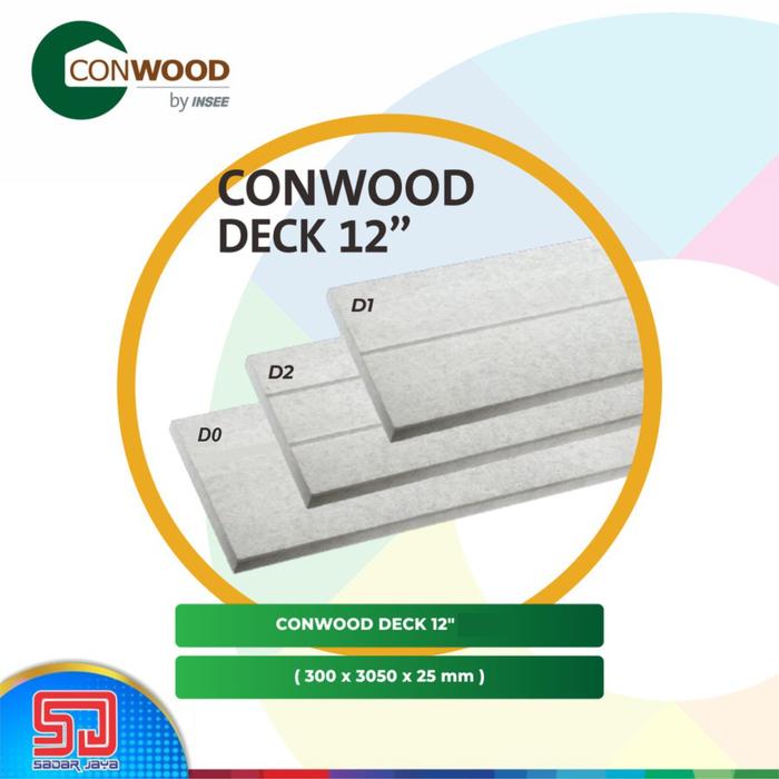 Jual Conwood Deck 12" 30cm x 3m x 25mm Lantai Fiber Cement Motif Kayu ...