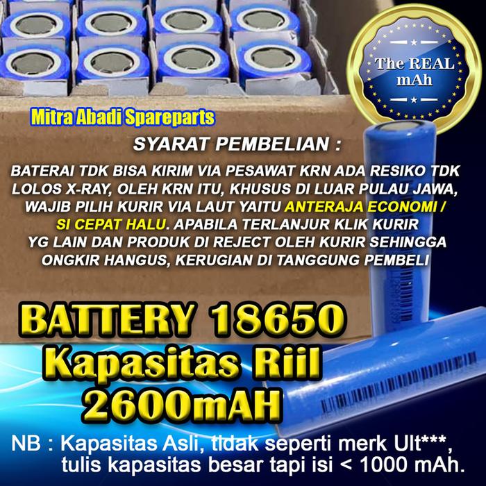 Jual Li-ion Battery Baterai 18650 INR18650P 2600 mAh 2.6Ah - Jakarta ...