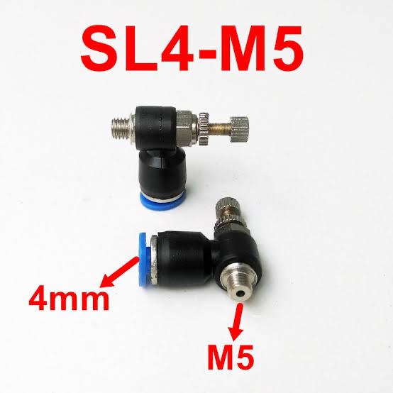 Jual SL 4-M5 Pneumatic Fitting Speed Control Valve 4mm Ke Drat Luar M5 ...