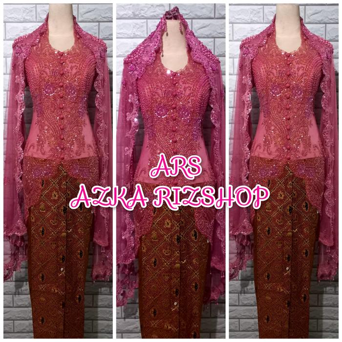 Jual set kebaya akad nikah kebaya dusty pink kebaya manten modern ...