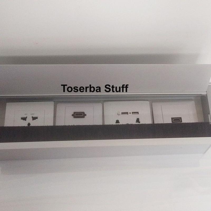 BOX LUBANG KABEL SILVER CUSTOM ISI 4 OUTLET POWER 40 CM ALUMINIUM ...