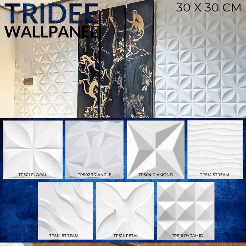 TRIDEE WALLPANEL PETAL PYRAMID 30x30 CM | WALLPAPER DINDING DEKORASI ...