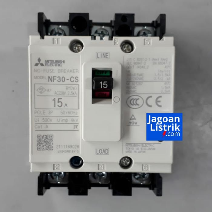 Jual Mitsubishi NF30-CS 3P 15A NFB Pemutus Sirkuit Industri MCCB 3 Fase ...