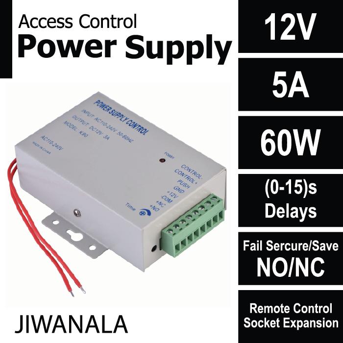 Power Supply Adaptor Door Access Control 12V 5A Trafo Travo - Shop ...