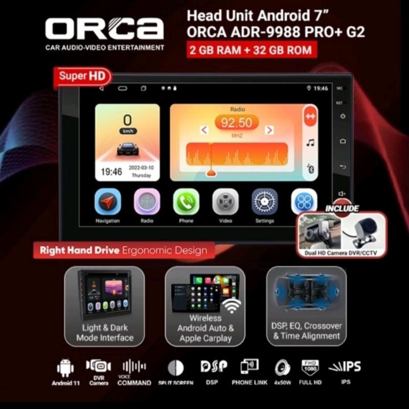 HEAD UNIT ANDROID ORCA ADR-9988 PRO PLUS LAYAR 7", 9", 10" PLUS - Shop ...