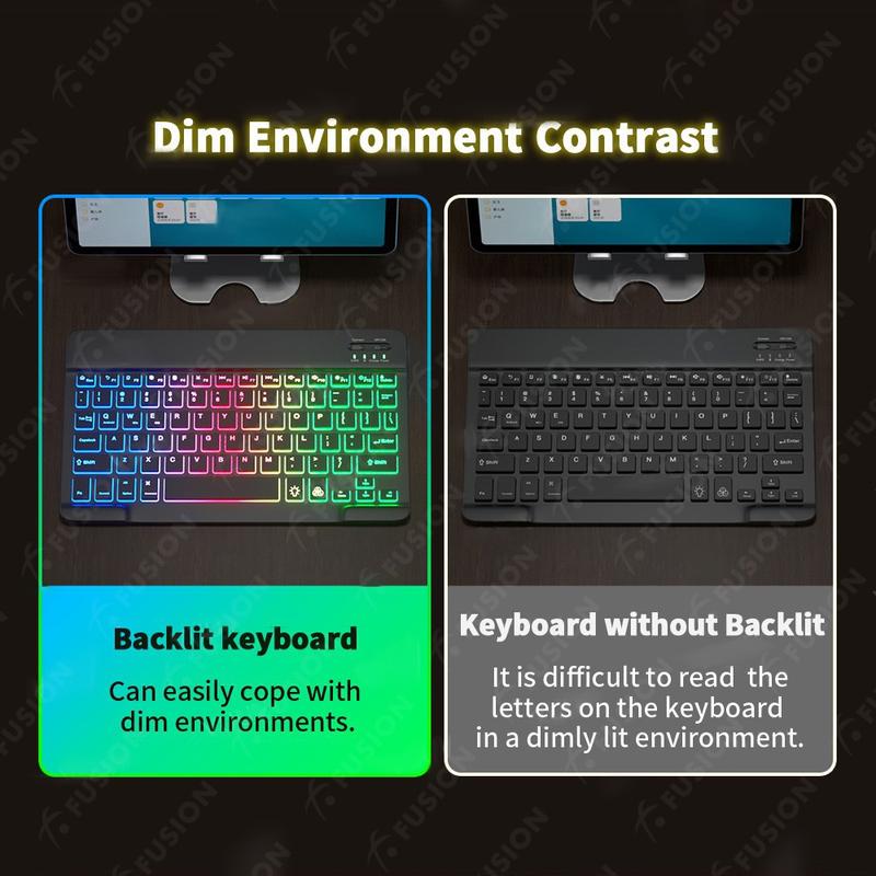 Keyboard + Mouse Bluetooth Backlight LED RGB Android Ipad Laptop Tab ...