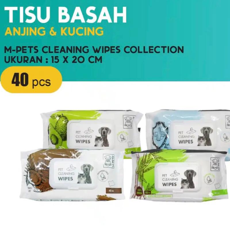 Pet Wet Wipes MPETS Pet Cleaning Wipes 40pcs. Tissue Basah Hewan - Shop ...
