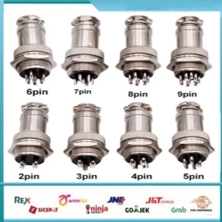 Aviation Connector Plug CB GX12 12 Mili Set Male Female - Shop | Tokopedia