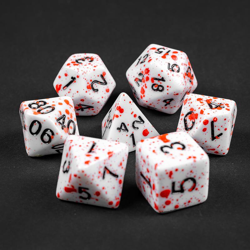 Opaque Blood Splatter RPG Dice (Dadu DND D4, D6, D8, D10, D10%, - Shop ...