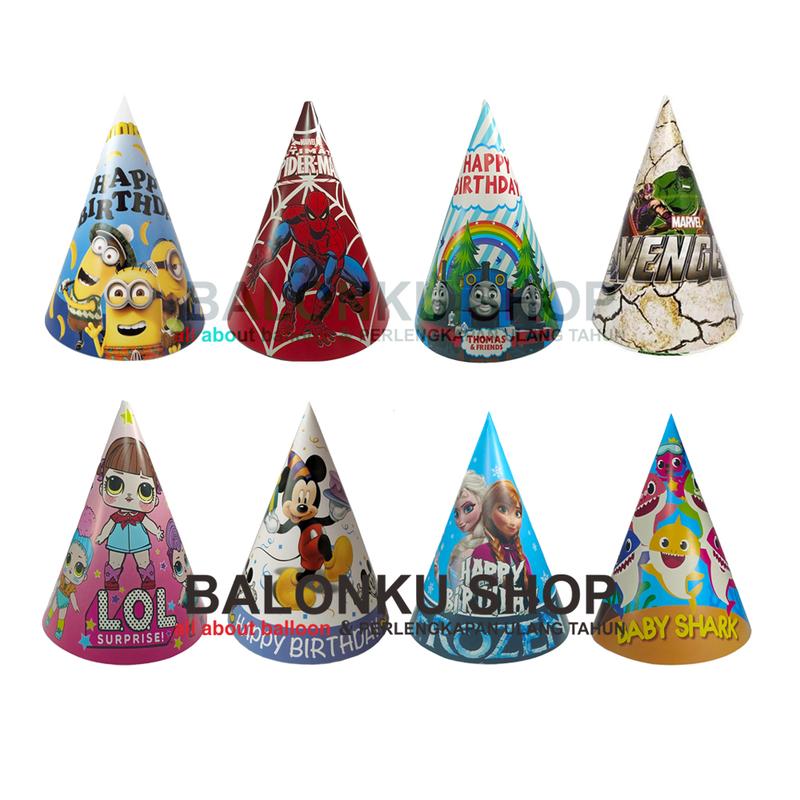Topi Ulang Tahun / Topi Ultah Kerucut / Topi Kerucut Karakter - Shop ...