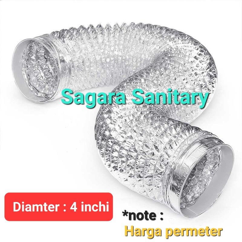 flexible ducting 4 inch aluminium tahan panas / pipa cerobon - Shop ...