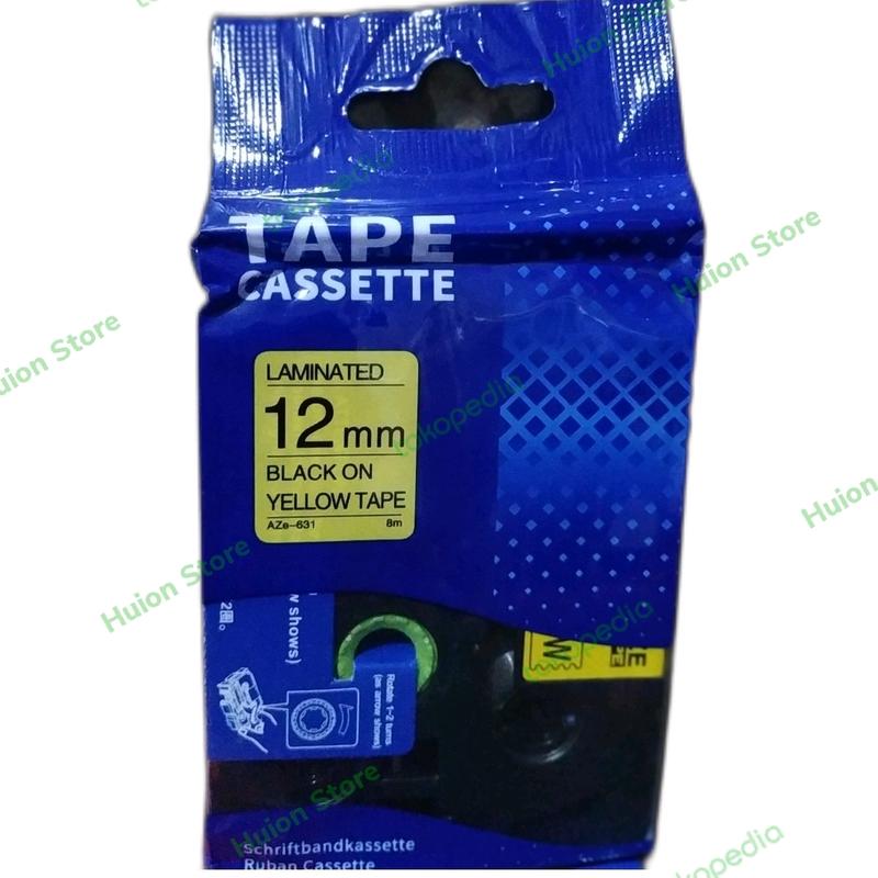 12mm label stiker compatible printer BRO THERmal atze 631 black yellow ...