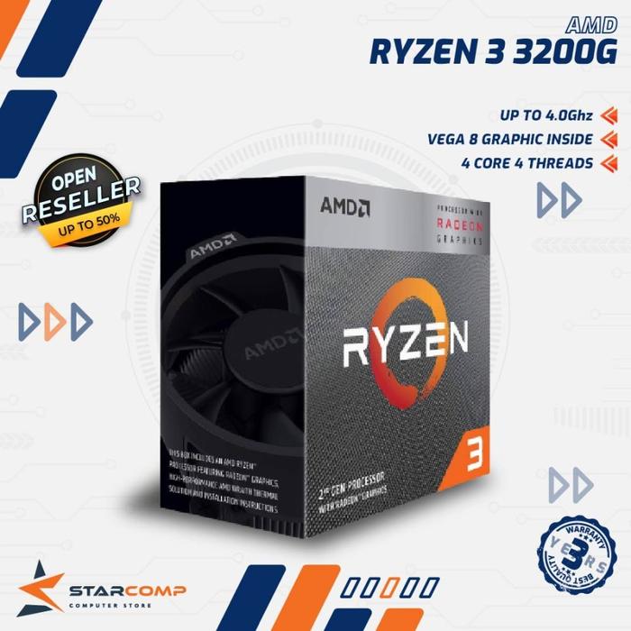 Promo Processor AMD Ryzen 3 3200G 3.6Ghz Up To 4.0Ghz Cache 4MB 65W AM4 ...
