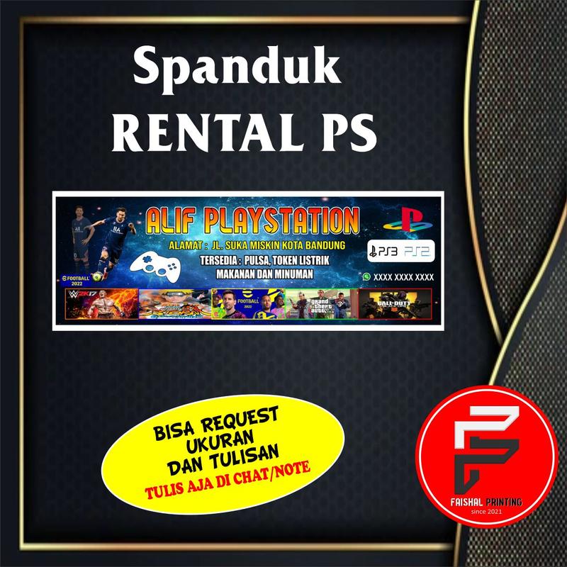 Spanduk Rental PS/ Banner REntal PS Ukuran 3 x 1 meter - Shop | Tokopedia