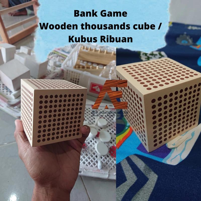 Bank Game Montessori wooden thousand cube - Shop | Tokopedia