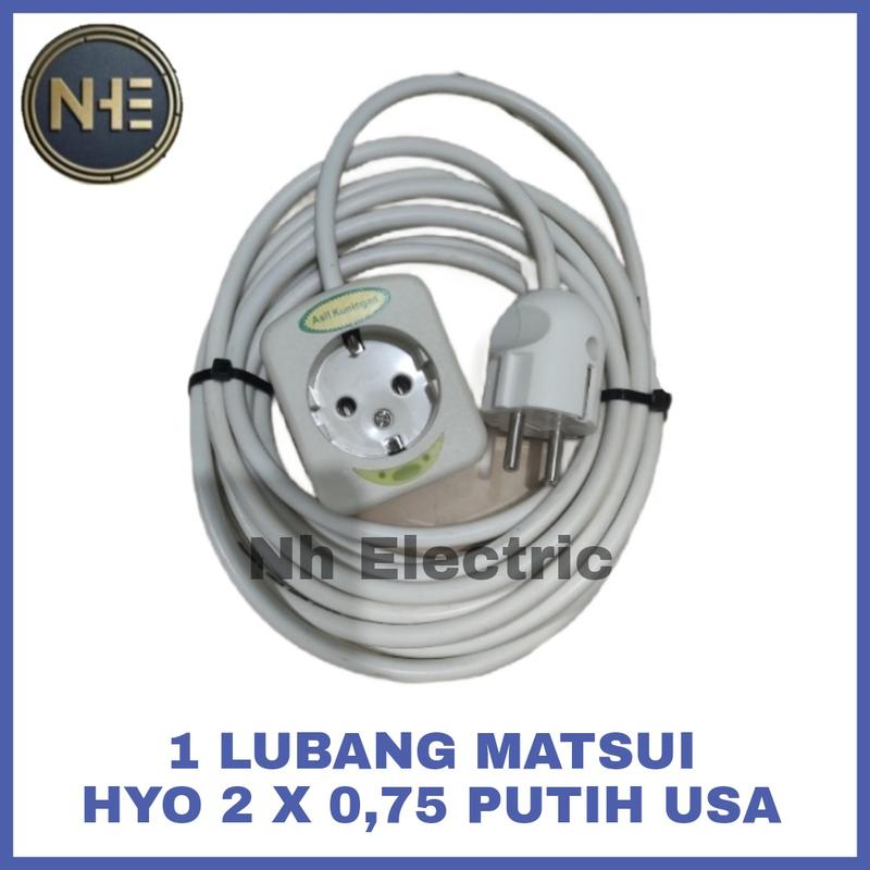 Stop Kontak Matsui 1,2,3,4,5,6 Lubang + Kabel 2x0,75 Putih 1-10 Meter - Shop | Tokopedia