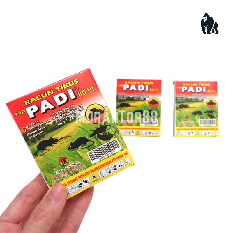 Racun Tikus Cap Padi 80 PL / Pembasmi Tikus Sachet Bubuk [ISI 10 PCS ...
