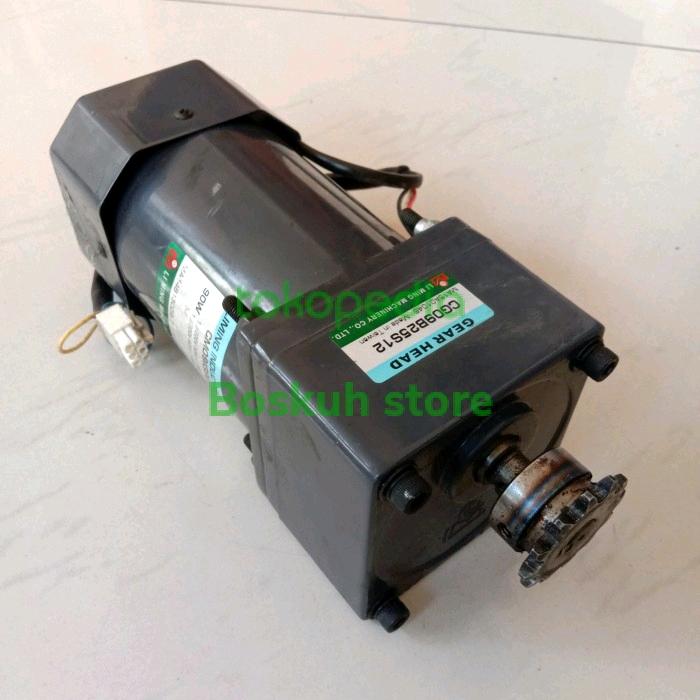 Jual AC motor gearbox 220V 90W ratio 1:25 merek LI Ming induction motor ...