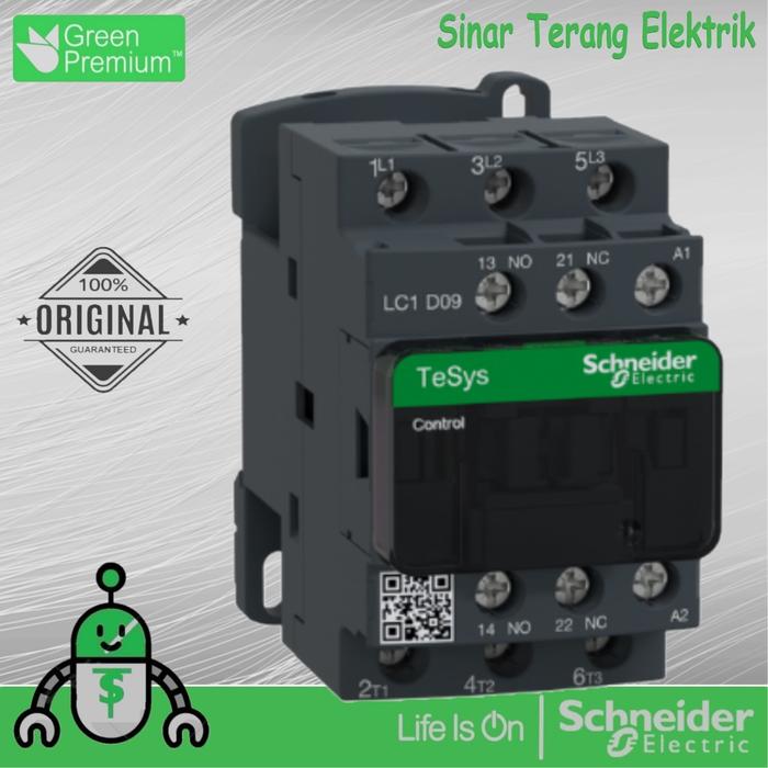 Jual Contactor 3P 25A 4kW 1NC 1NO 220VAC LC1D09M7 Schneider TeSys Deca ...