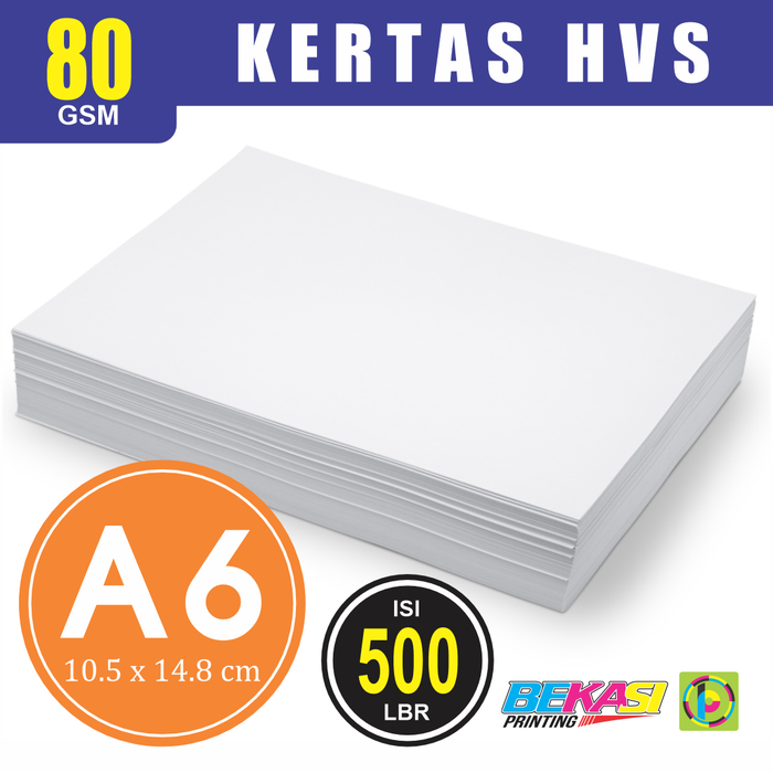 Jual Kertas HVS 80 GSM Ukuran A6 (10,5 x 15 cm) - 1 RIM isi 500 lembar ...