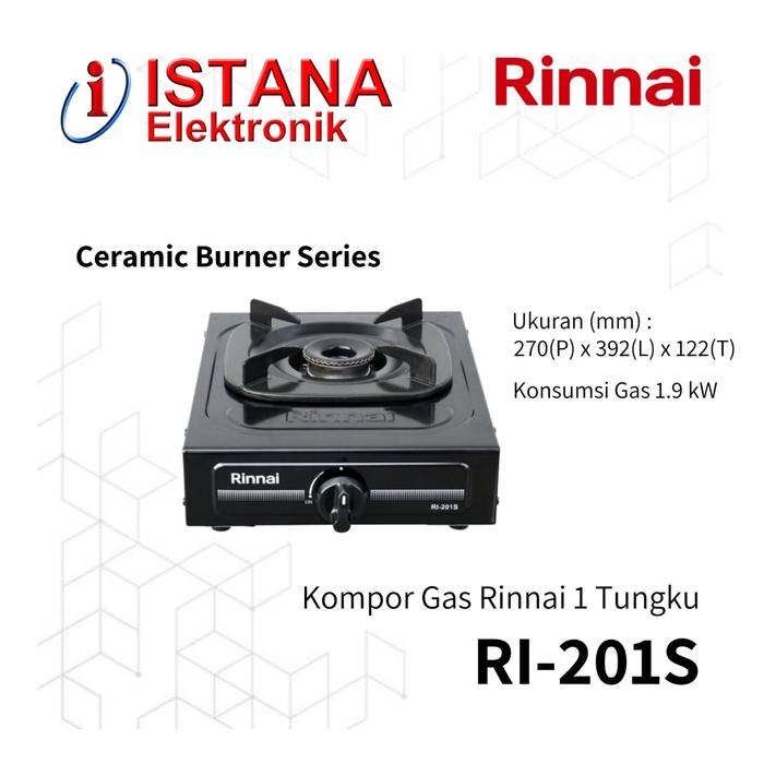 Jual RINNAI KOMPOR GAS 1 TUNGKU CERAMIC BURNER SERIES RI-201S - Kota ...