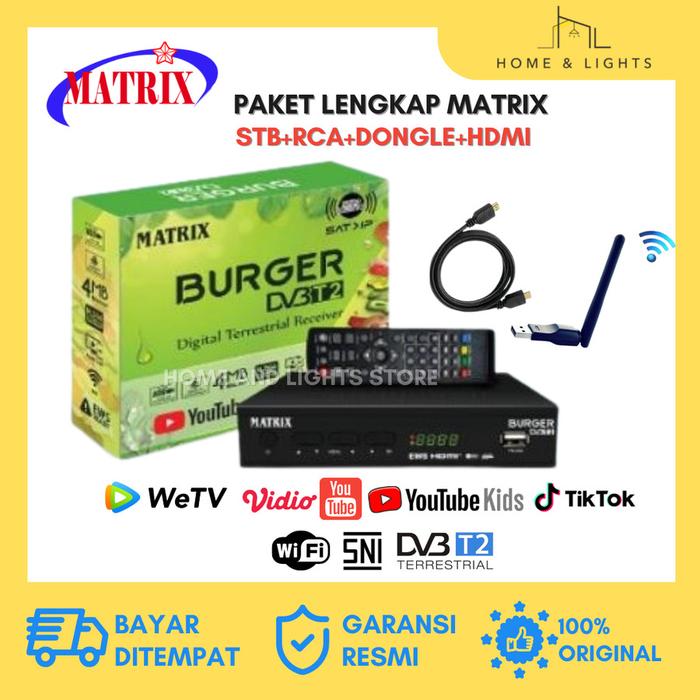 Jual SetTopBox Matrix Burger Hijau/STB DVB T2HD/Set Box TV Digital ...