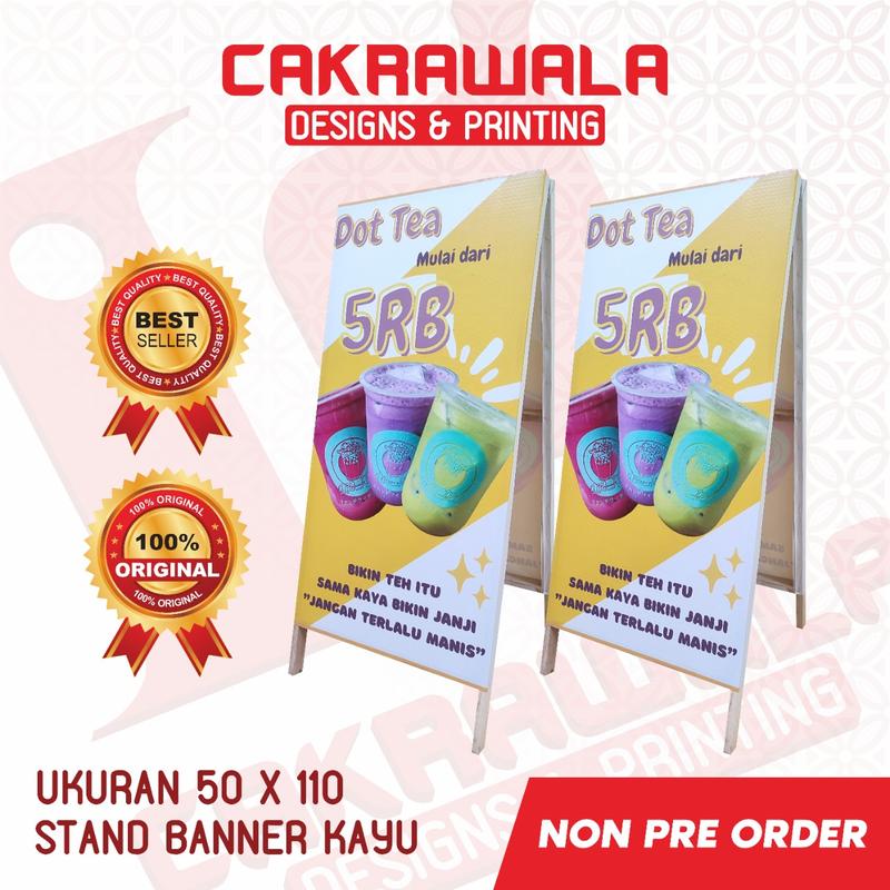 STAND BANNER KAYU UKURAN 50 X 110 - SEGITIGA STAND BANNER KAYU - Shop ...