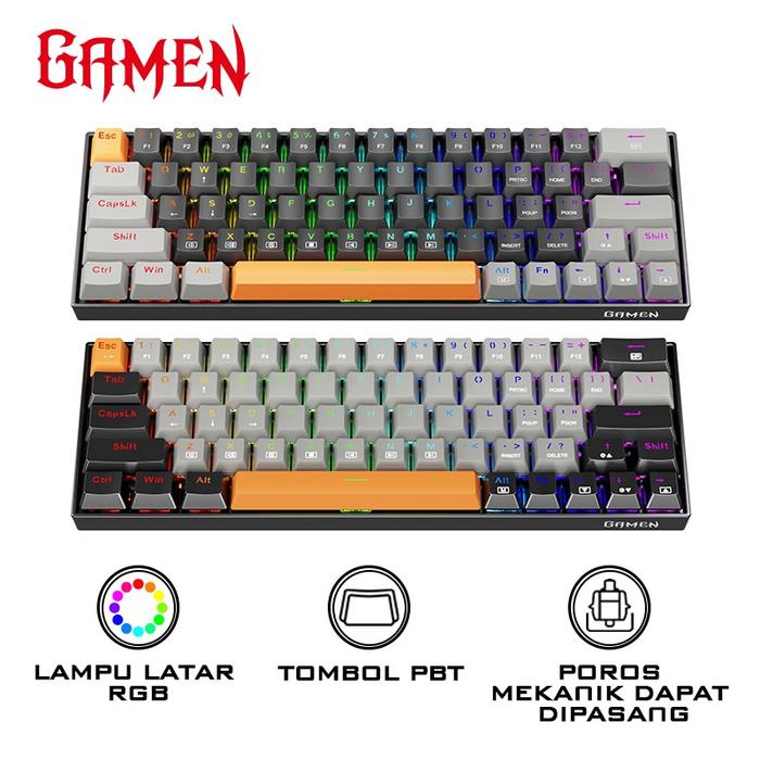Jual GAMEN Titan III Mechanical Switch Blue Gaming Keyboard Wired RGB ...
