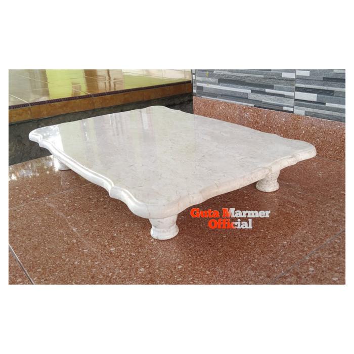 Jual Meja Kecil Model Mawar Batu Marmer Putih Glosy Mengkilat Ukuran ...