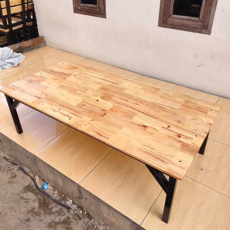 Meja makan lesehan kafe lesehan lemboard fingerjoint - Shop | Tokopedia