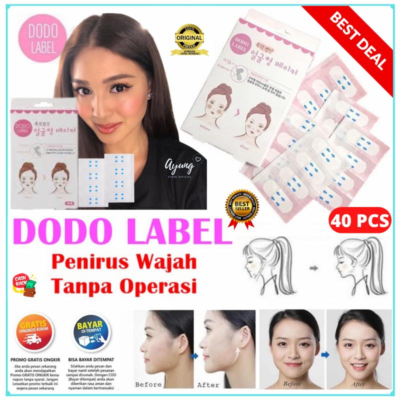 Dodo Label Face Lift Tape For V Shape 40Pcs Sticker Penirus Wajah - Shop | Tokopedia
