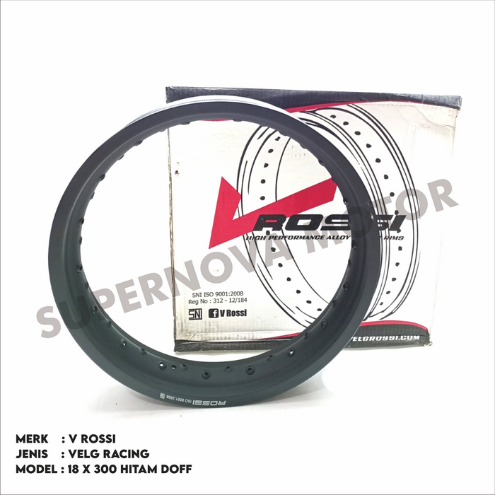 Jual VELG ROSSI 300 HITAM DOFF RING 18 VELG ROSSI 18 X 300 36H HITAM ...