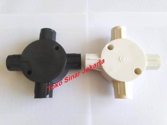 Jual T Dus Tdus Pipa Conduit Konduit T Doos Pipa Listrik 20 mm 4 Lubang ...